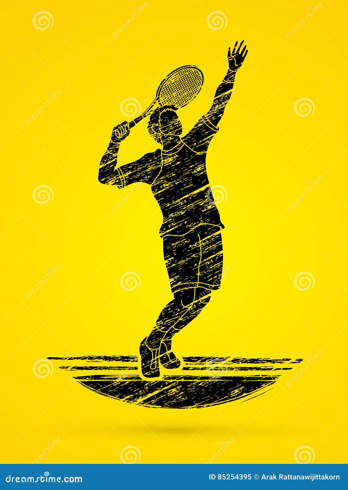 Man tennis player serve stock vector. Illustration of body - 85254395