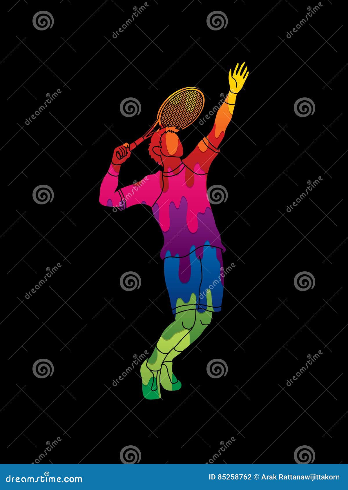 Man tennis player serve stock vector. Illustration of match - 85258762