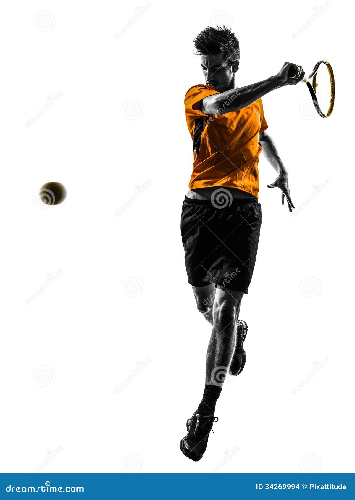 Man Tennis Player, Forehand, Silhouette Stock Image | CartoonDealer.com ...