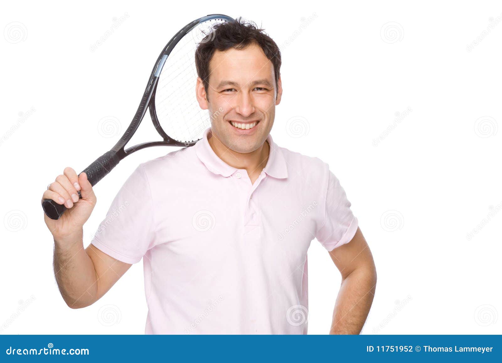 Man with tennis racket stock photo. Image of caucasian - 11751952