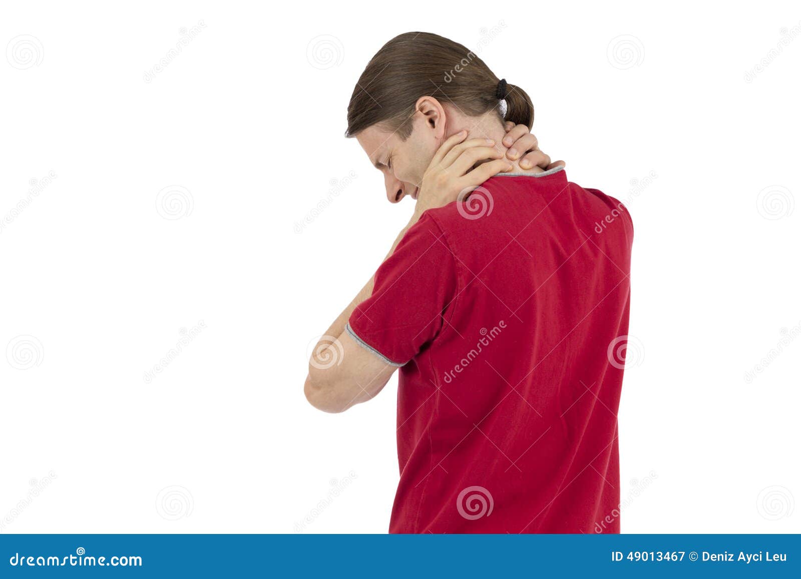 Man with a tense neck stock image. Image of neck, tense - 49013467