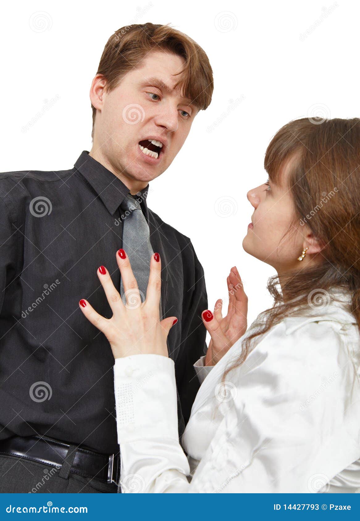 Man Terribly Shouts at Young Woman Stock Image - Image of person, pair ...