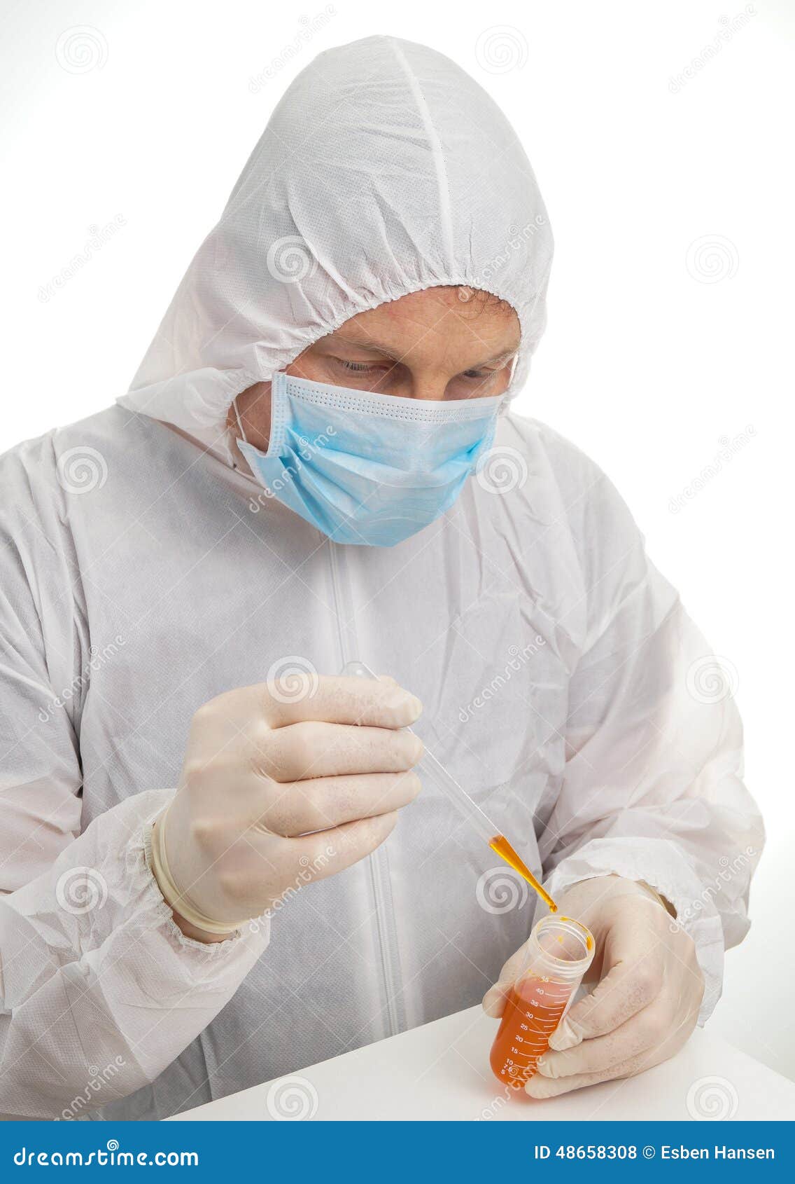 Man testing lab sample stock photo. Image of danger, protection - 48658308