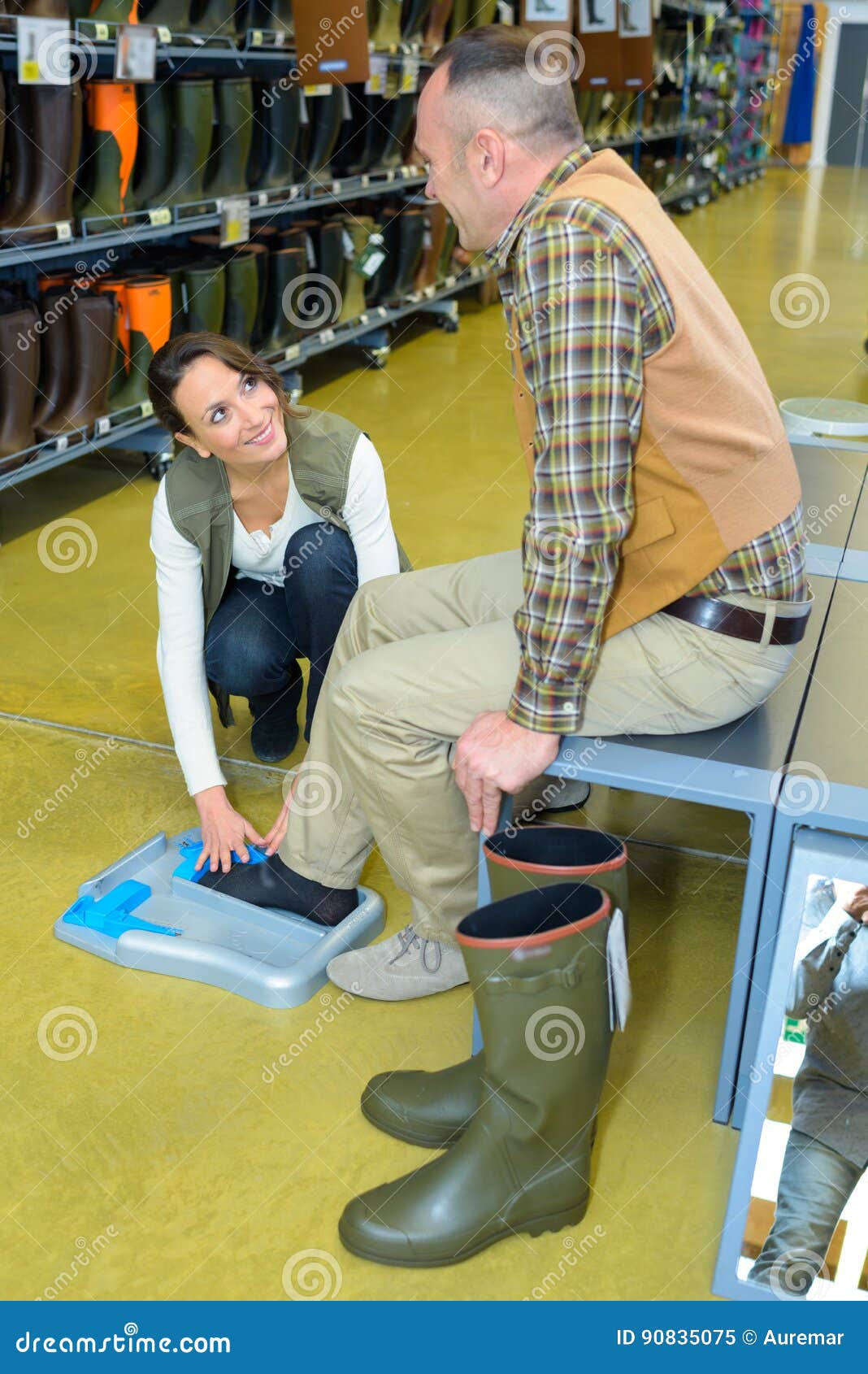 Man testing pair boots stock image. Image of shopper - 90835075