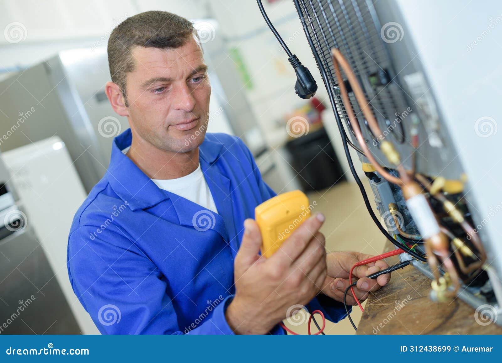 Man testing power stock image. Image of electricity - 312438699