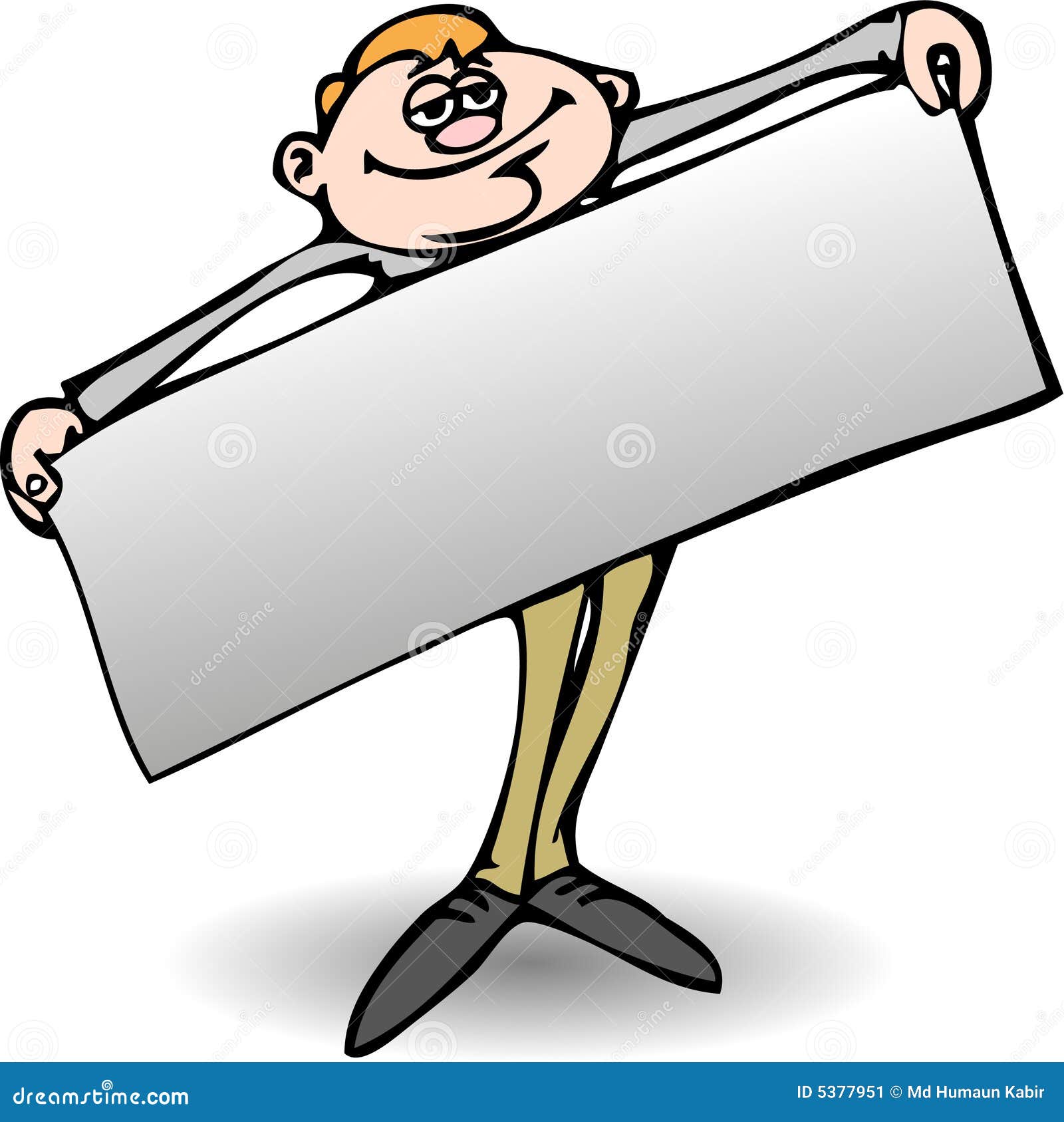 Man with text board stock vector. Illustration of copyspace - 5377951