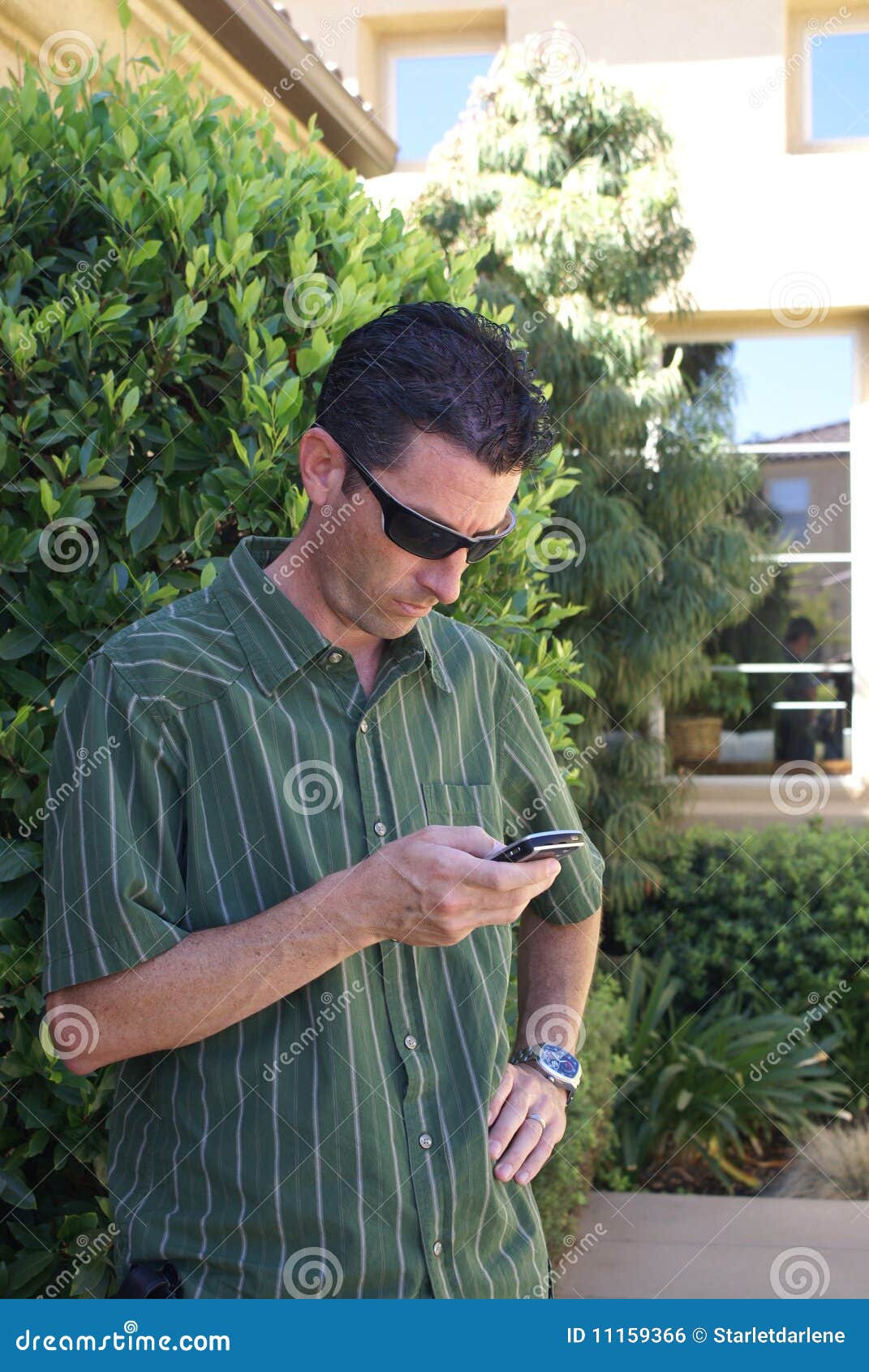 Man Texting stock photo. Image of business, working, sunglasses - 11159366