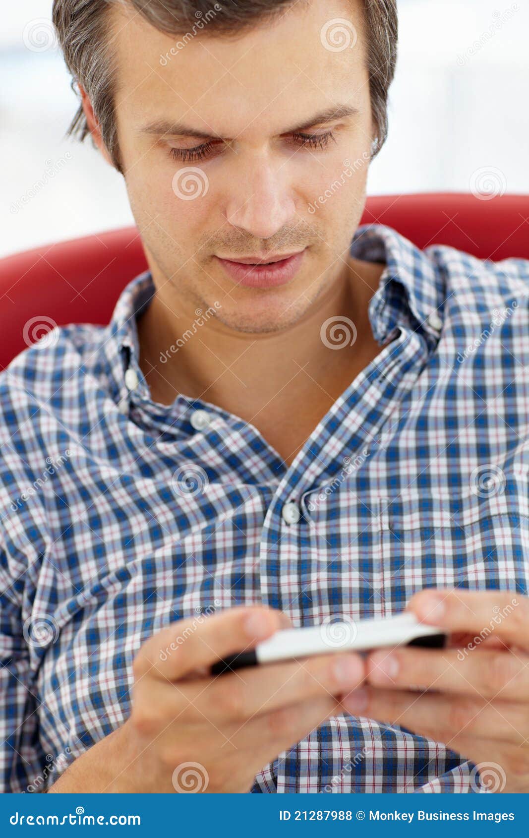 Man texting stock photo. Image of handsome, looking, hair - 21287988