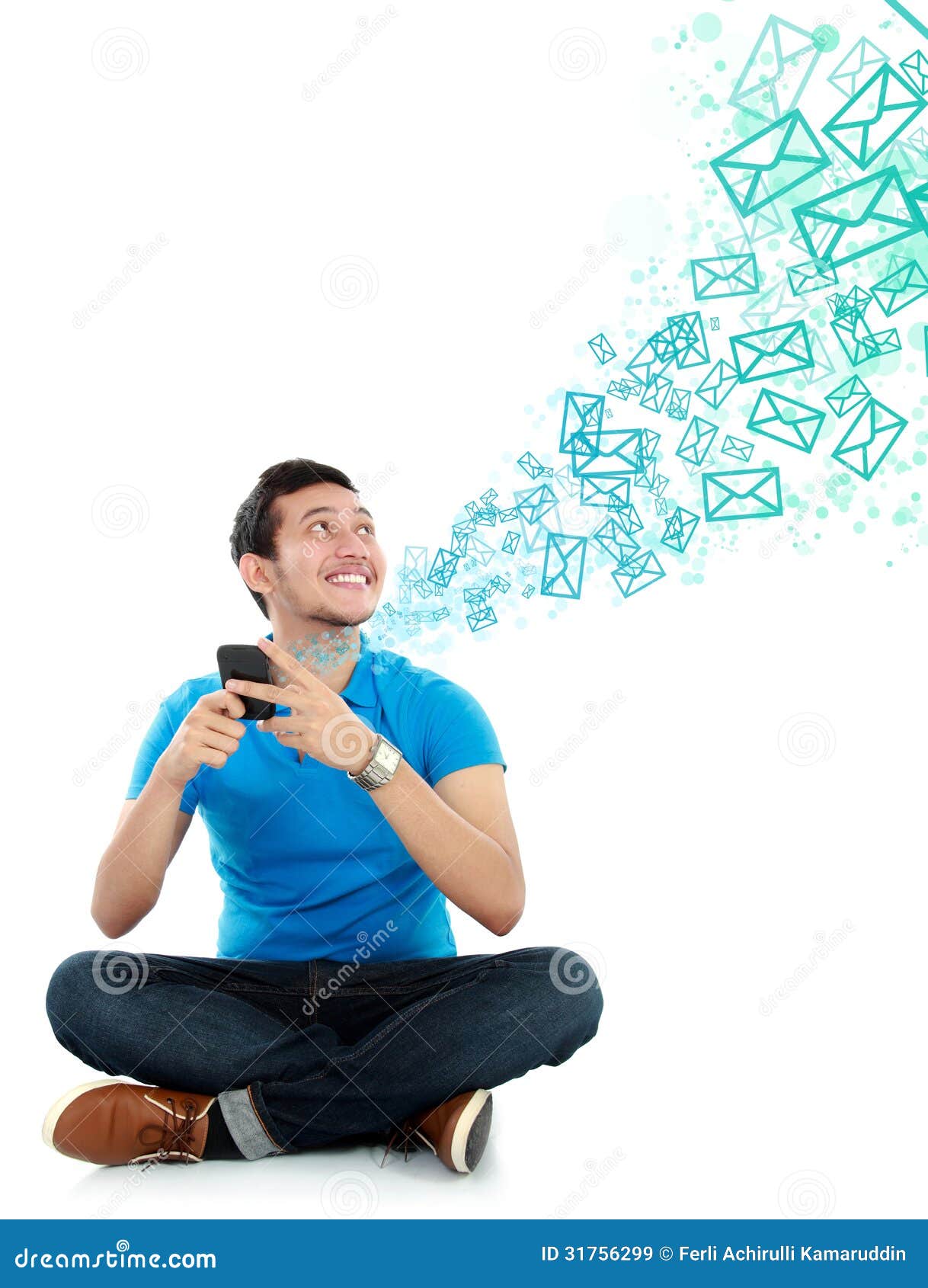 Man texting message stock image. Image of happy, face - 31756299