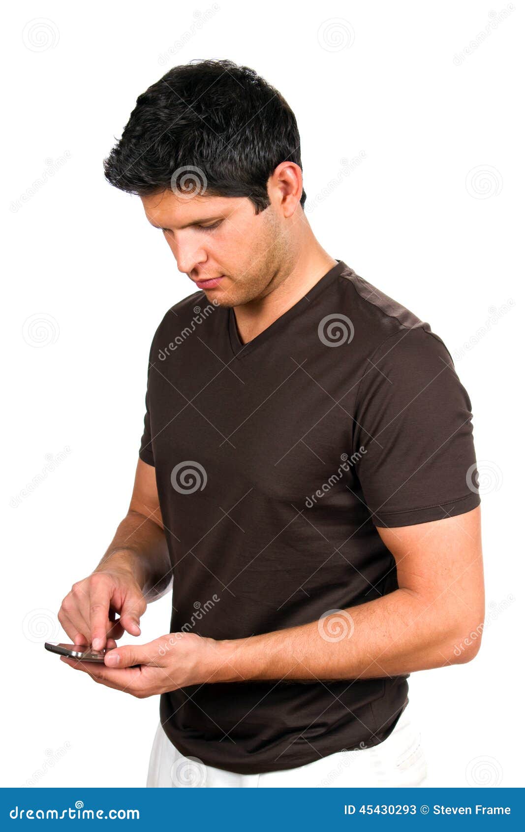 Man Texting on Smartphone stock image. Image of technology - 45430293