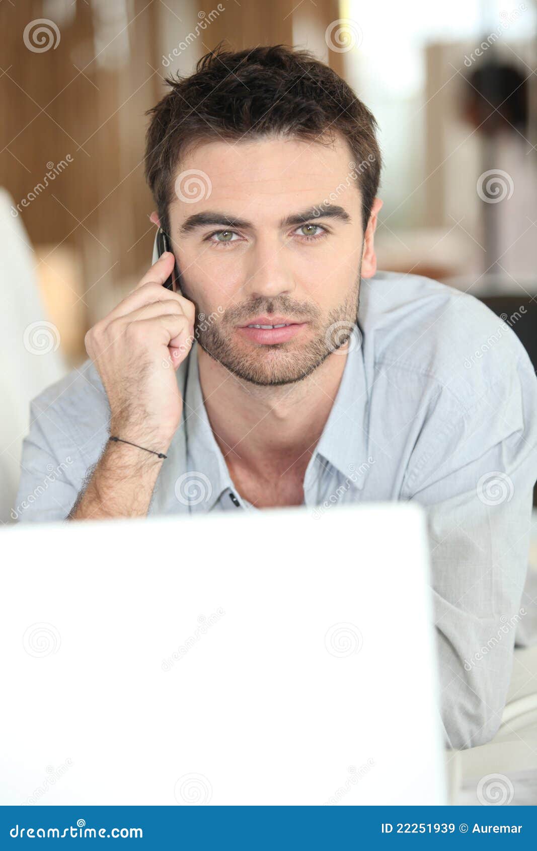 Man on thephone stock image. Image of caucasian, positive - 22251939