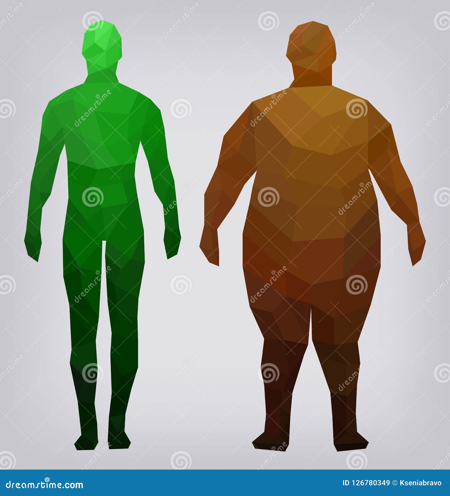 Man Thin Thick Health Facets Styling Vector Stock Vector - Illustration ...