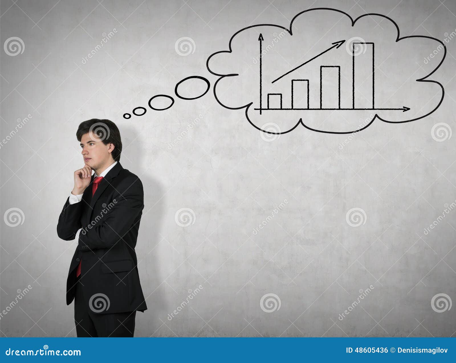 Man Think about Growth Plans Stock Photo - Image of leadership, graphic ...
