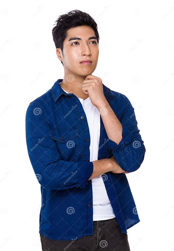Man think of the idea stock photo. Image of gentleman - 56681640