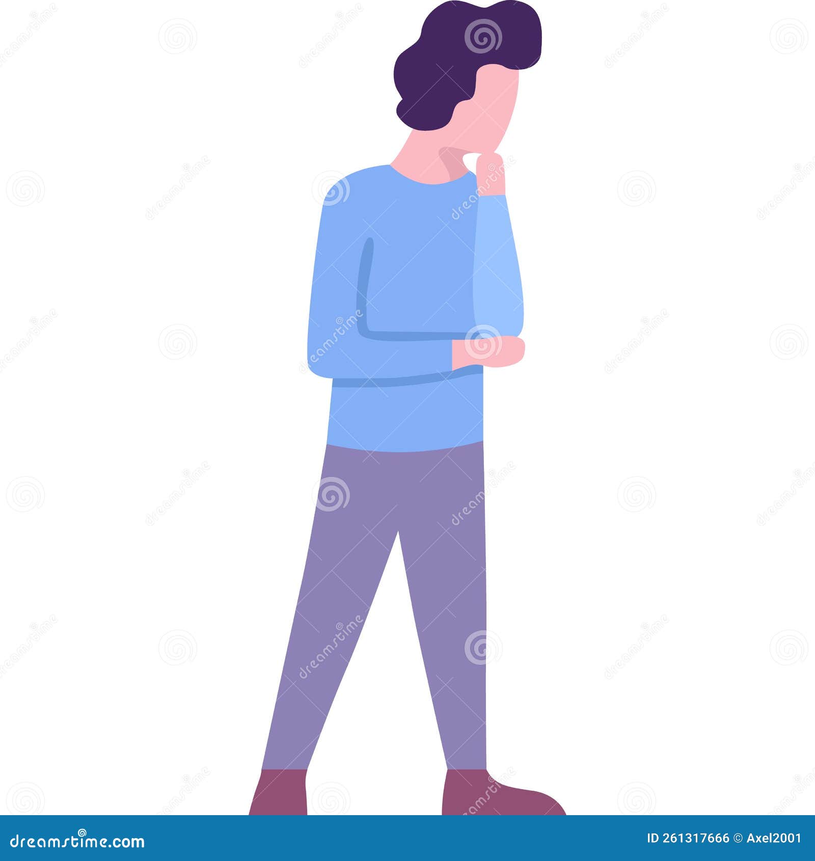 Man Thinker Vector Icon Isolated on White Stock Vector - Illustration ...