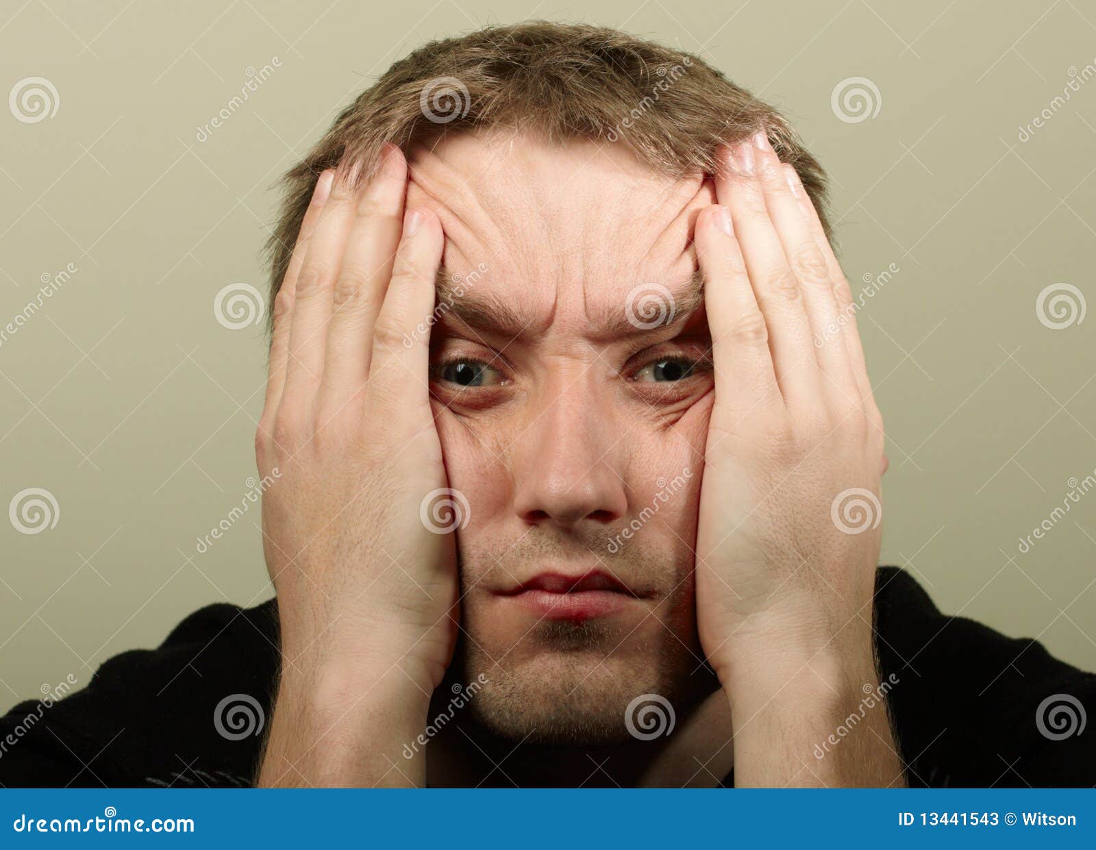 Man thinking stock image. Image of depress, person, emotion - 13441543