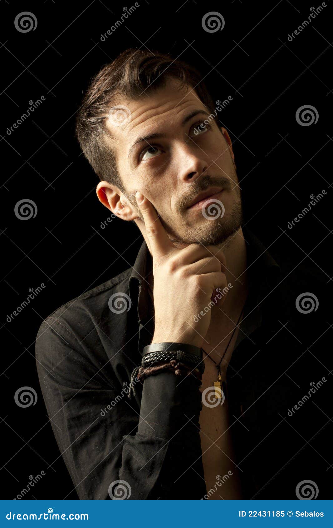 Man thinking stock image. Image of portrait, serious - 22431185