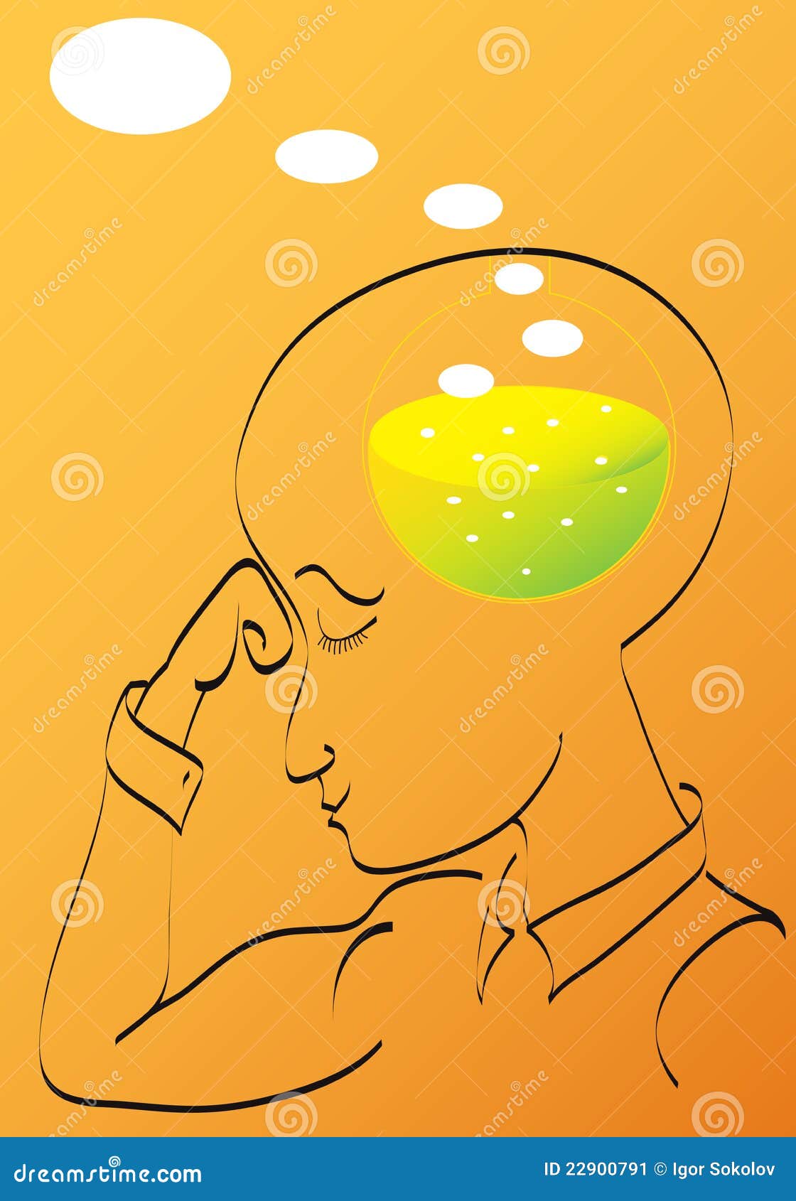 Man thinking stock illustration. Illustration of background - 22900791