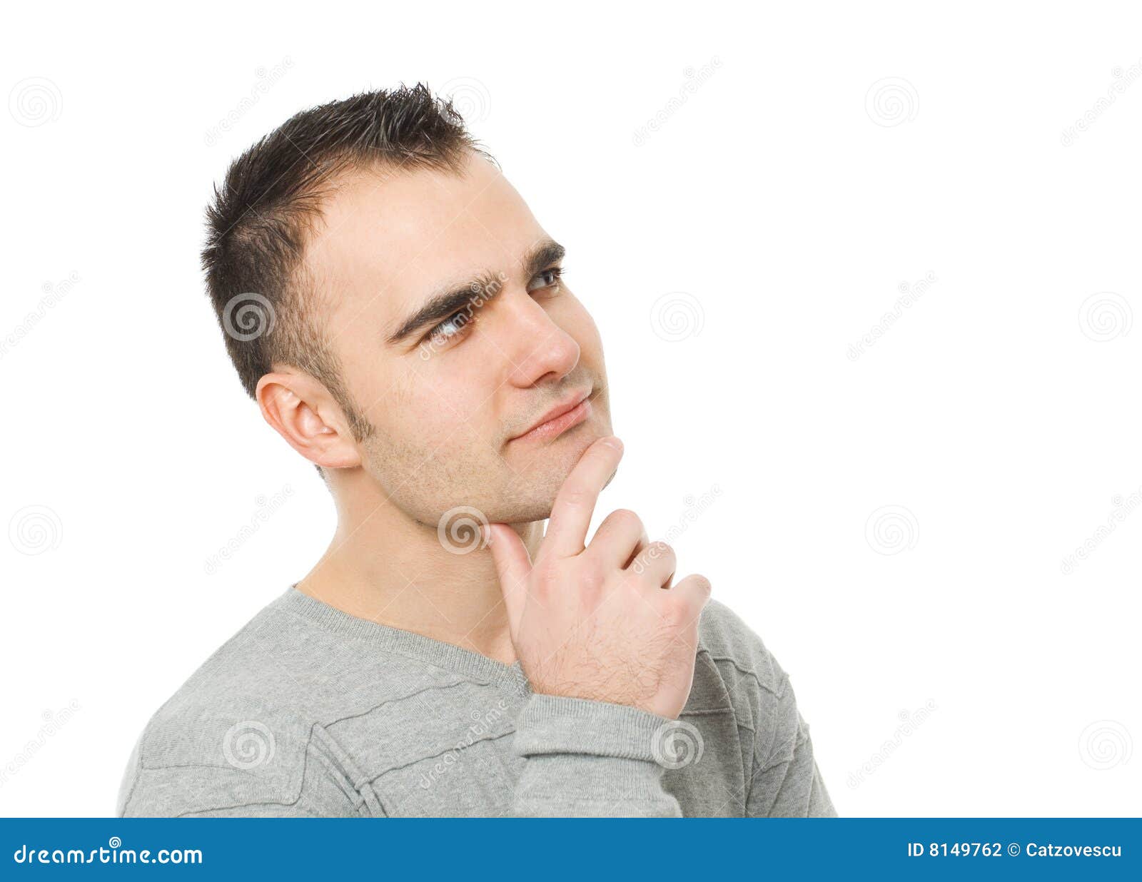 Man thinking stock photo. Image of closeup, portrait, handsome - 8149762