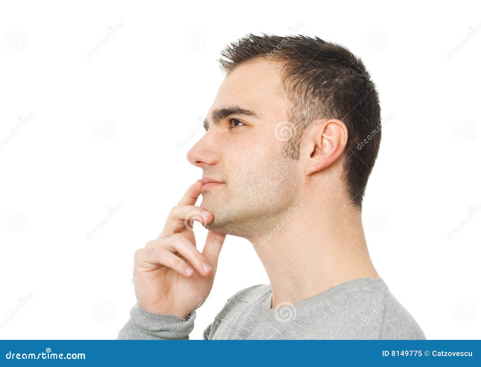 Man thinking stock image. Image of natural, male, trendy - 8149775