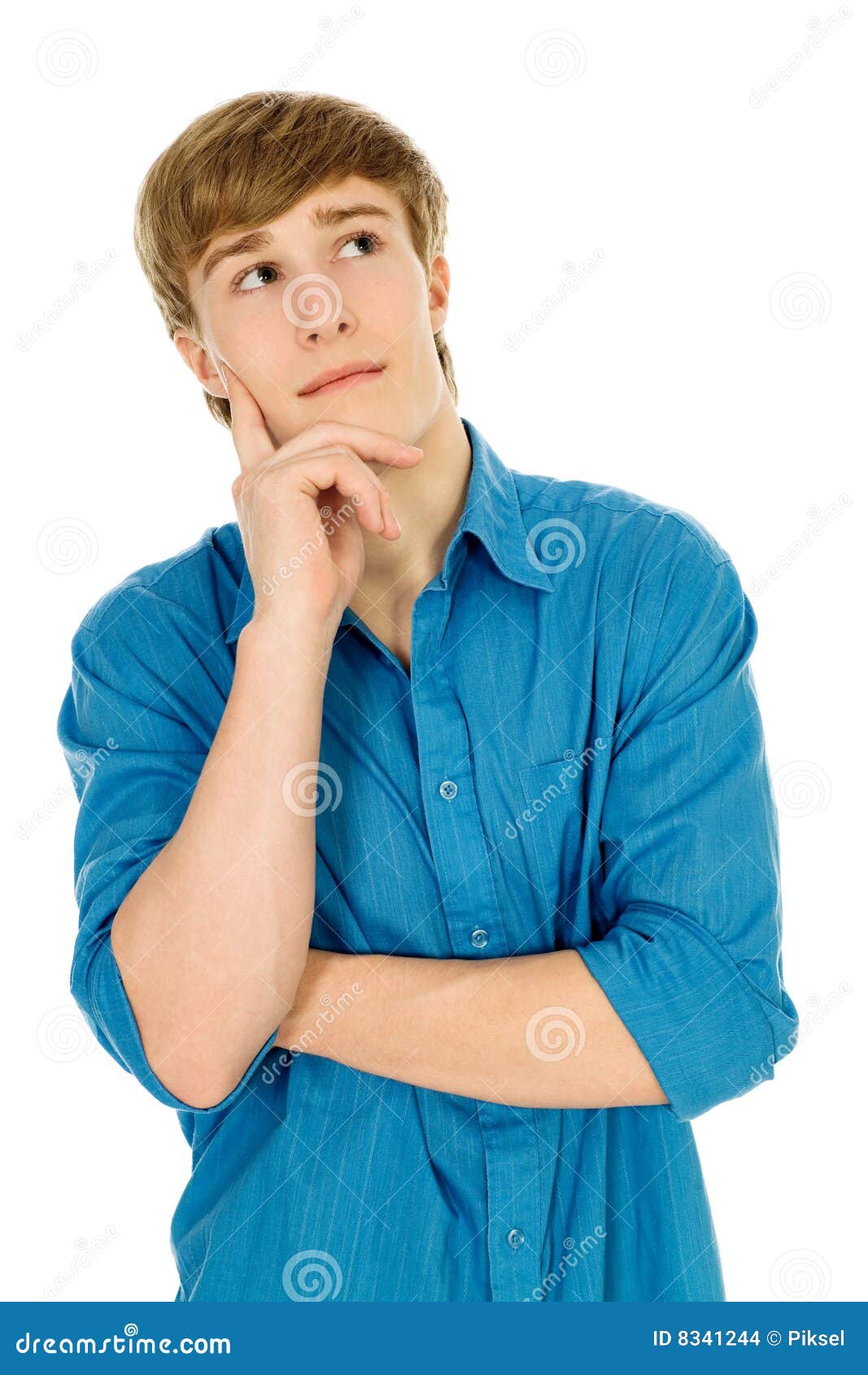 Man thinking stock photo. Image of adult, wondering, studio - 8341244