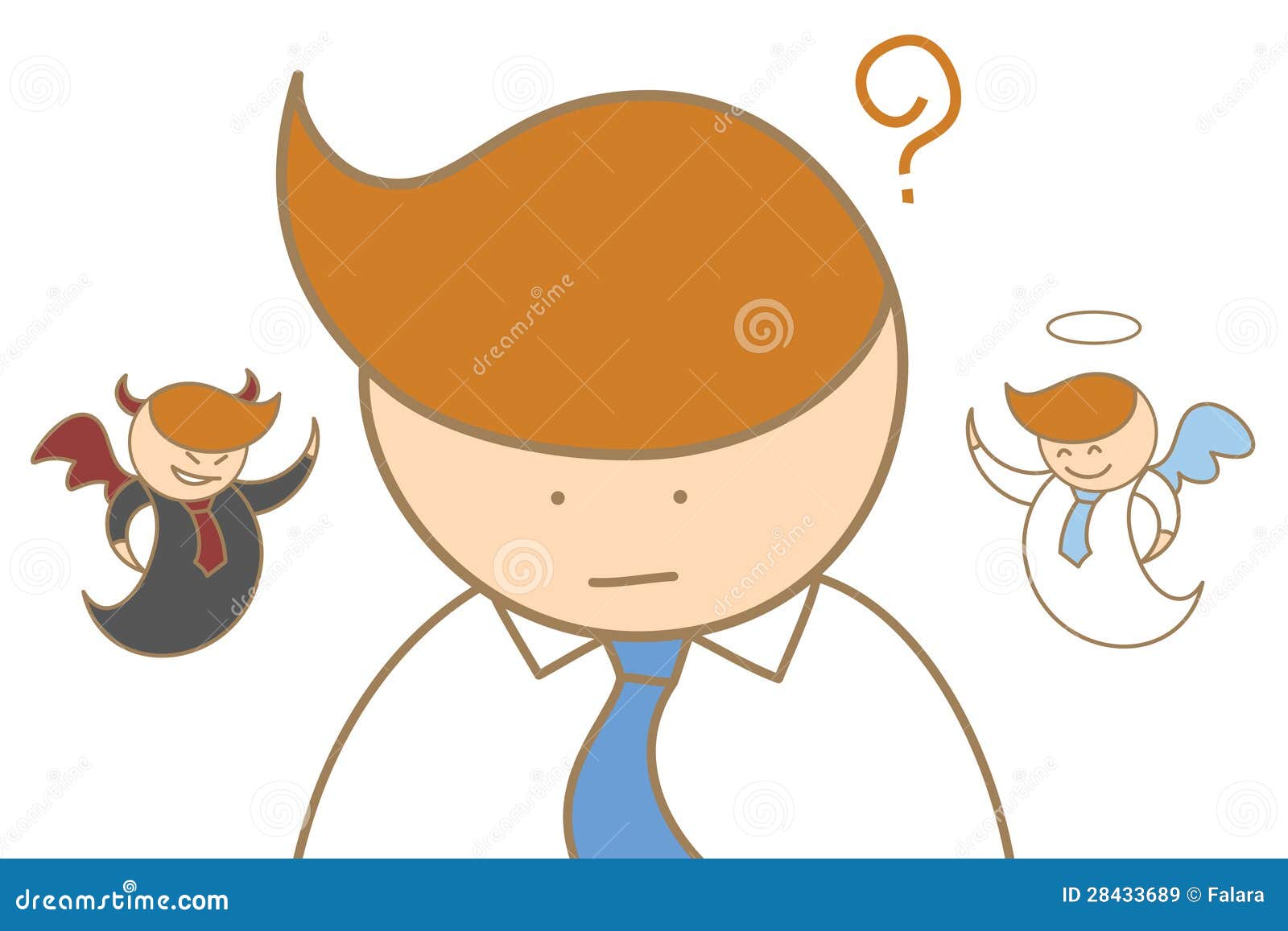 Man Thinking Angel and Devil Mind Stock Vector - Illustration of good ...