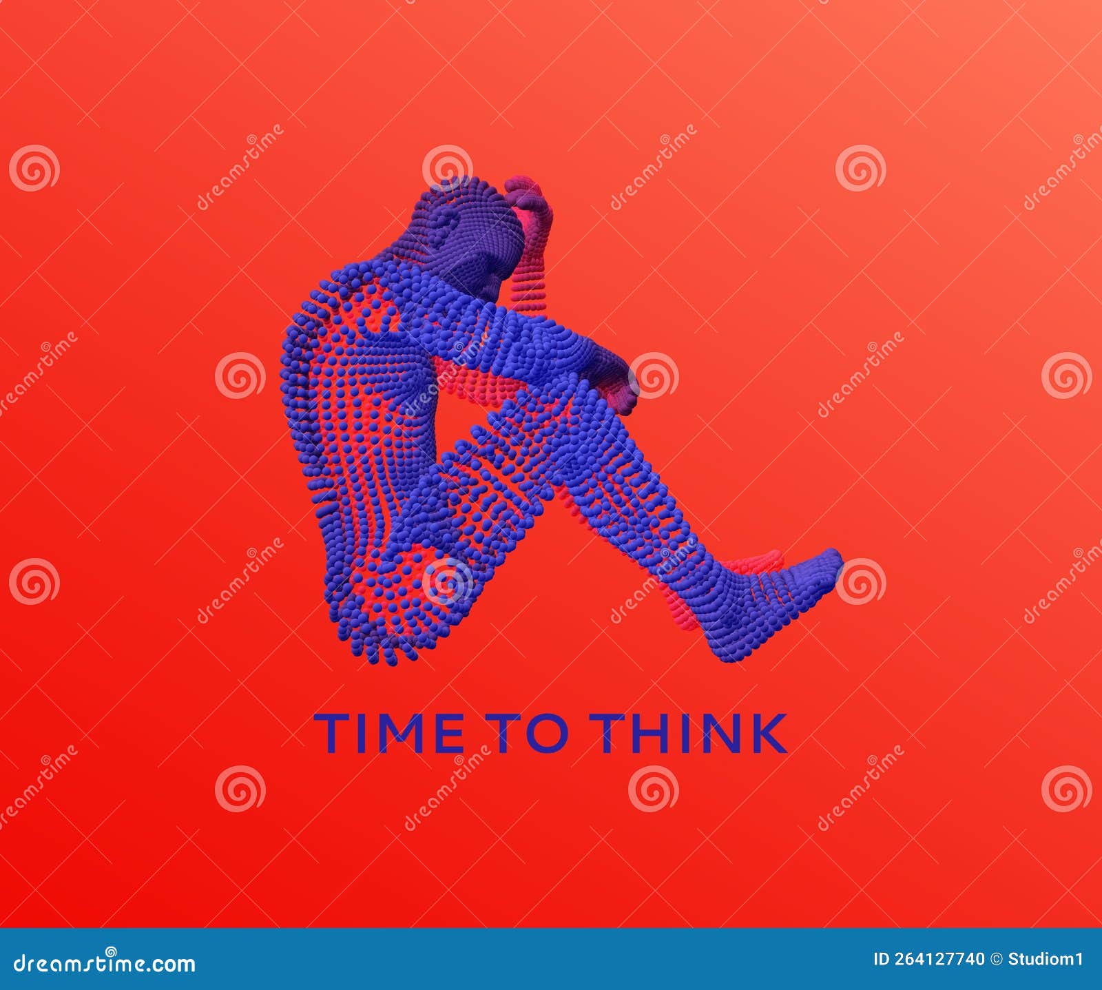 Man is Thinking. Artificial Intelligence Concept. Digital Technology ...