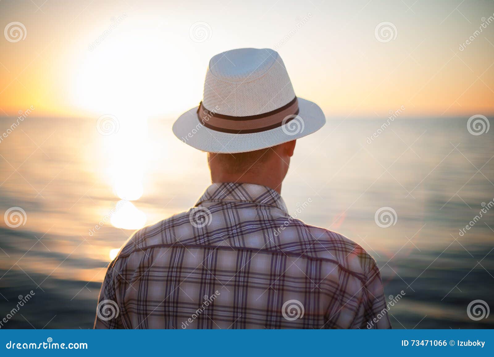 Man Thinking Backlight Sunset Travel Concept Stock Photo - Image of ...