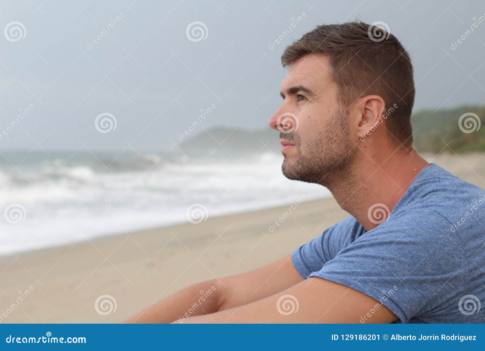 Man Thinking At The Beach Stock Image | CartoonDealer.com #22757089