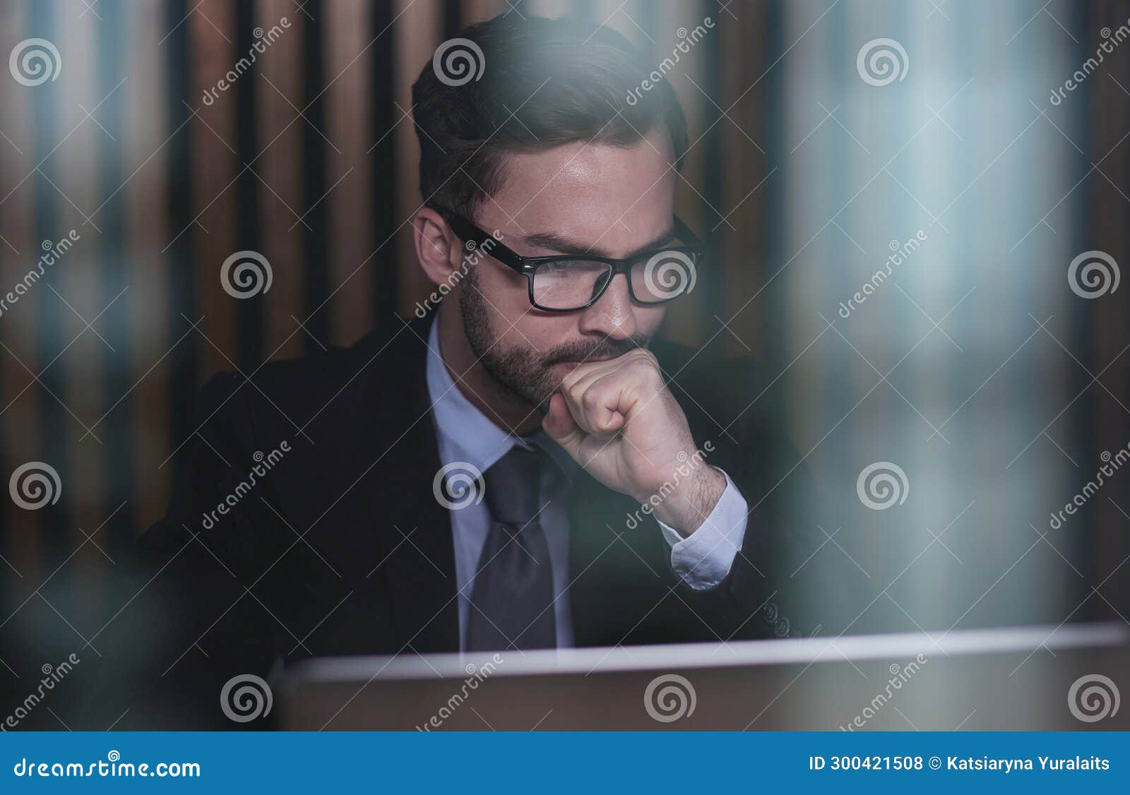 Thoughtful Business Man at His Work Place Stock Photo - Image of ...
