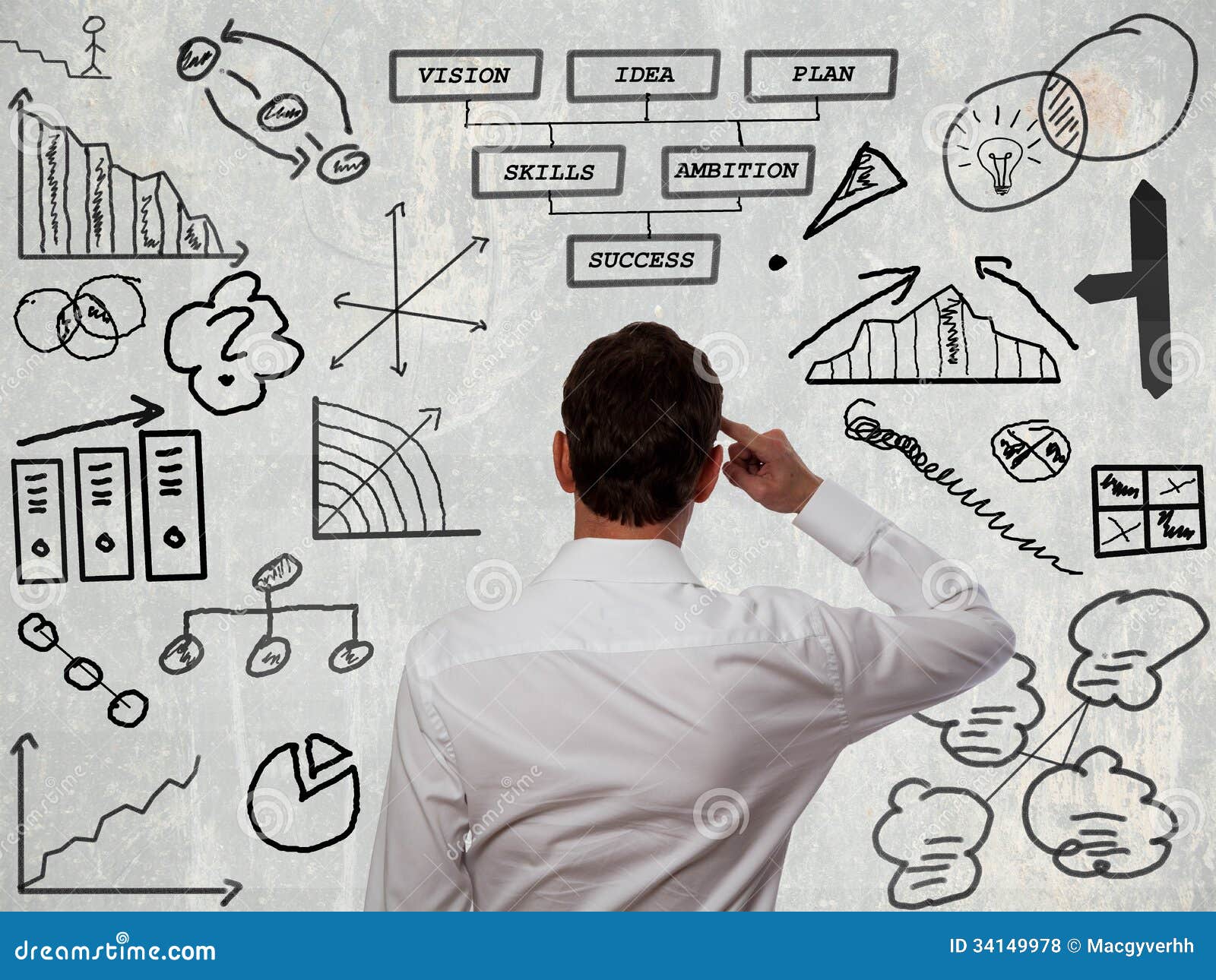 Man thinking stock photo. Image of strategy, concept - 34149978