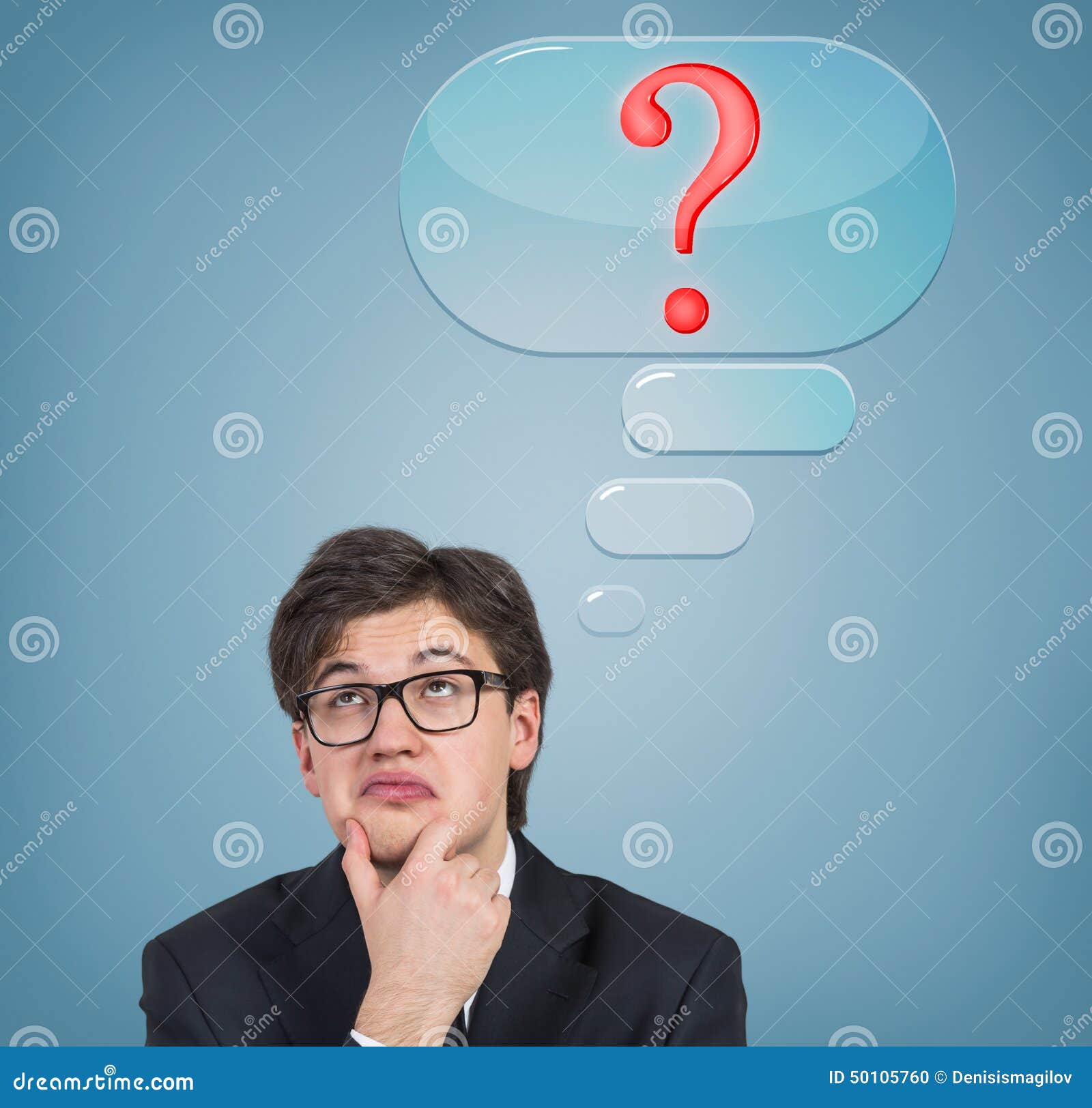 Man thinking stock photo. Image of mark, person, professional - 50105760