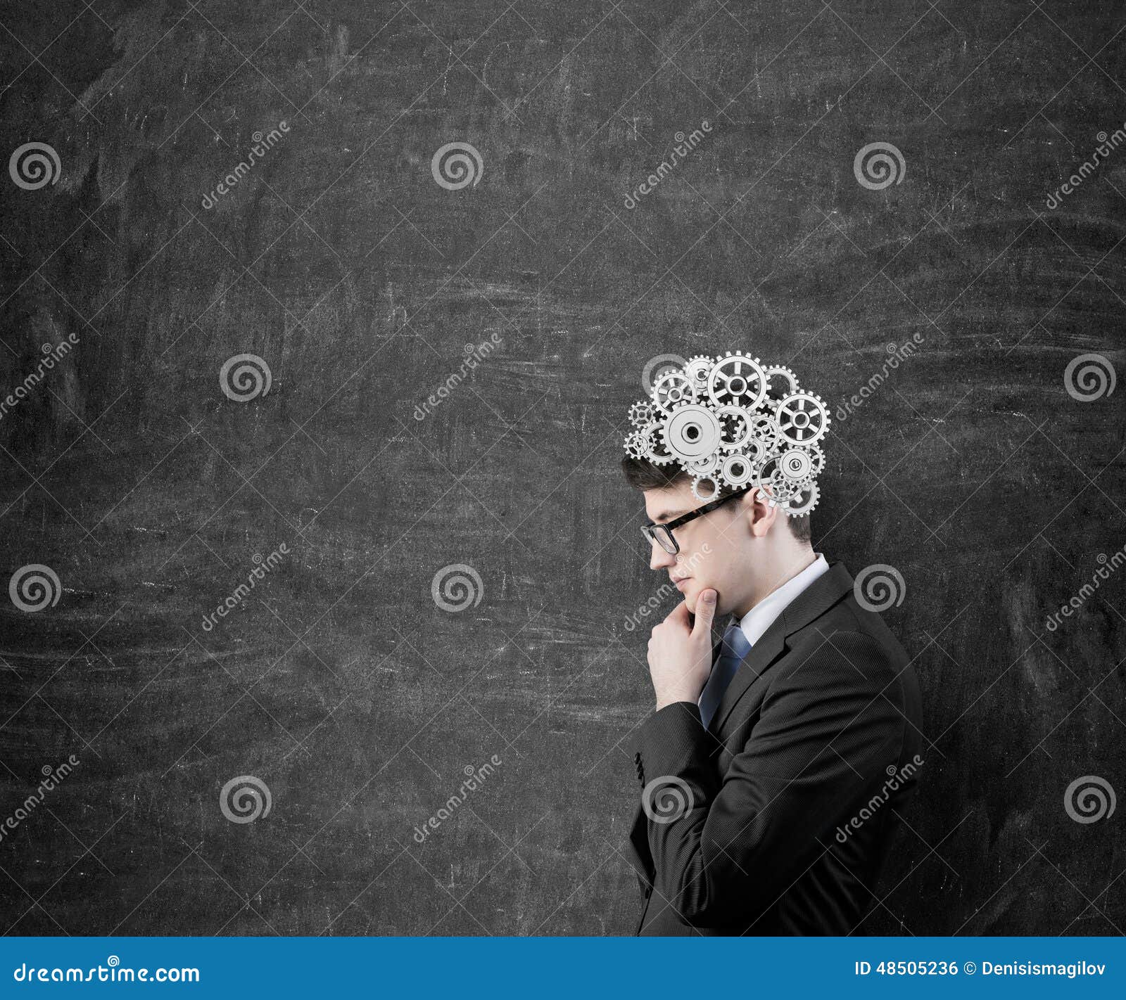 Man thinking stock photo. Image of hand, organization - 48505236