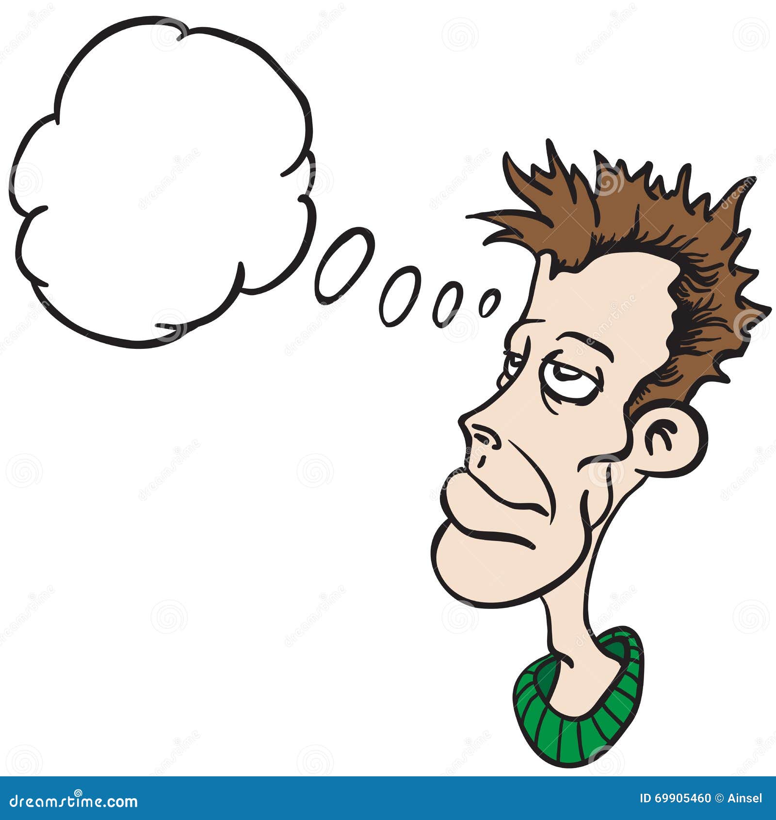 Man thinking stock vector. Illustration of cartoon, head - 69905460