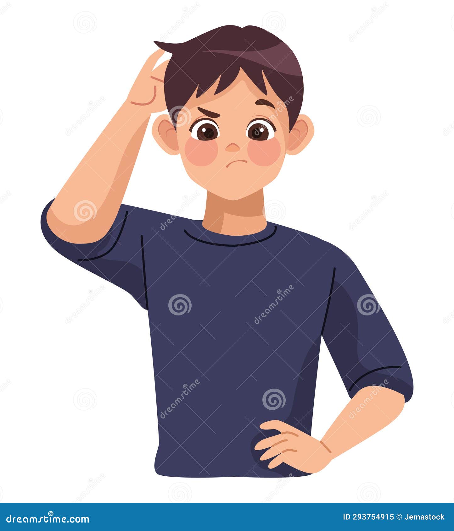 Man thinking character stock vector. Illustration of young - 293754915