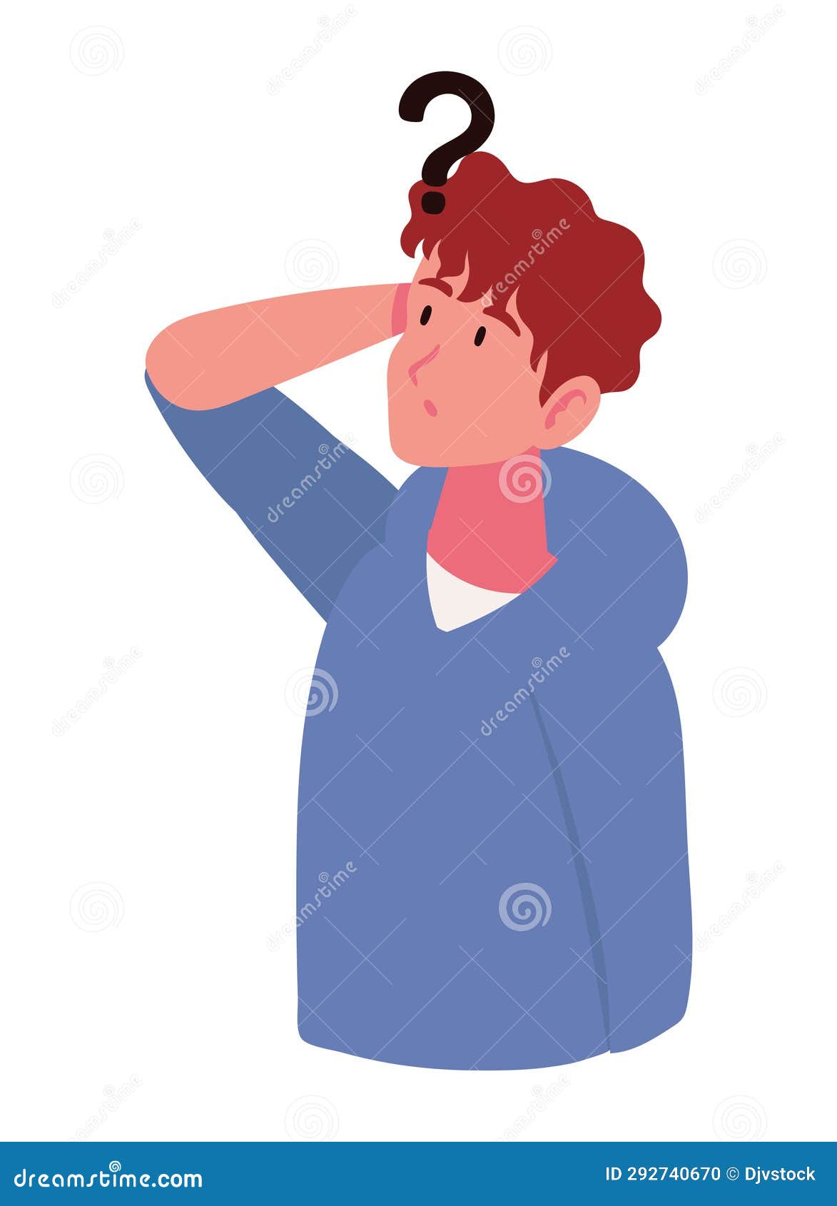 Man thinking character stock illustration. Illustration of confused ...