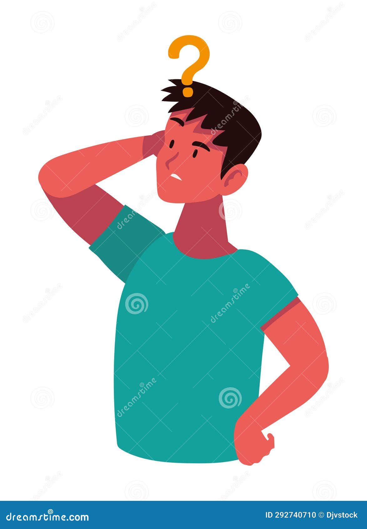 Man thinking character stock illustration. Illustration of face - 292740710