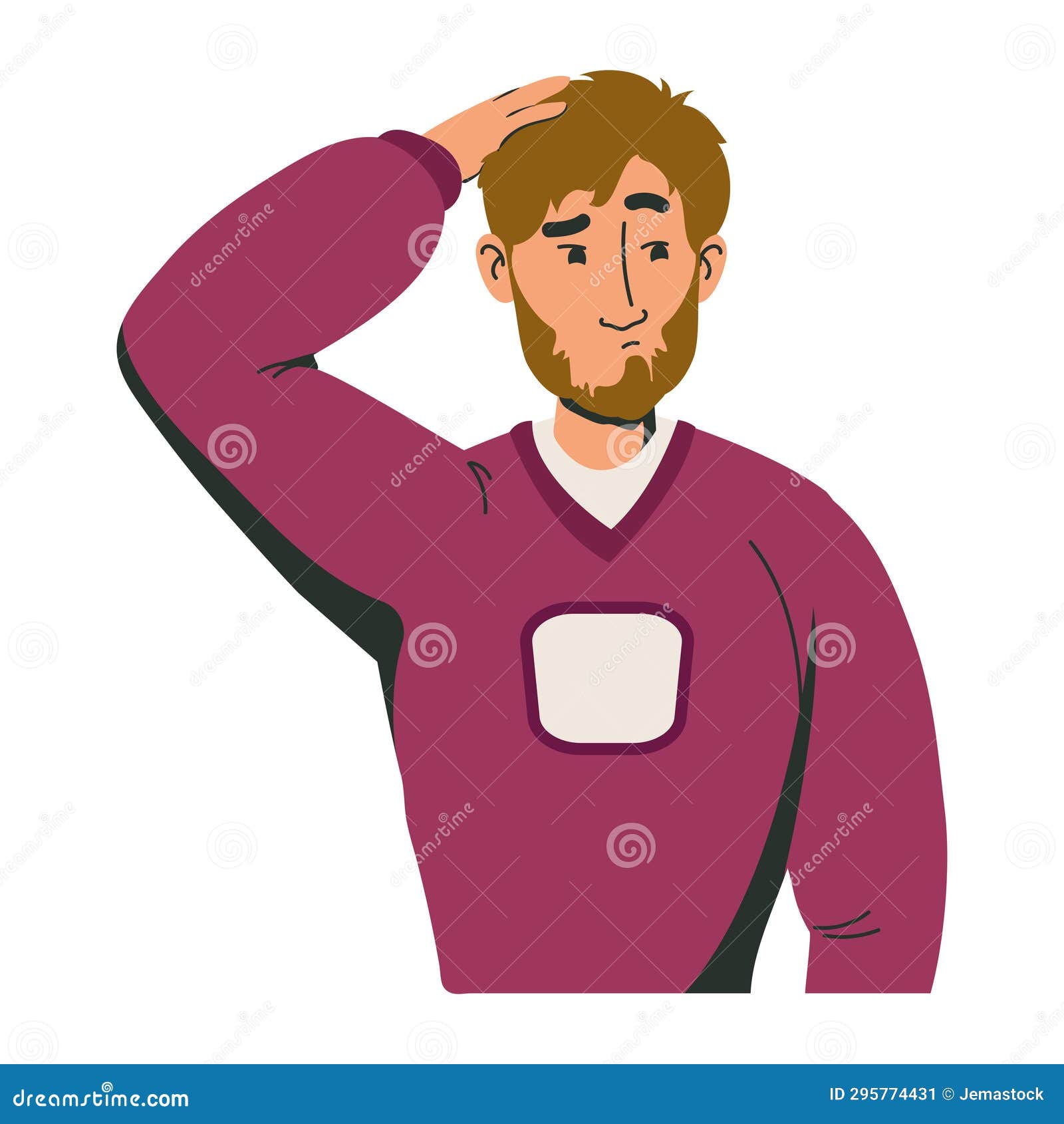 Man thinking character stock illustration. Illustration of business ...