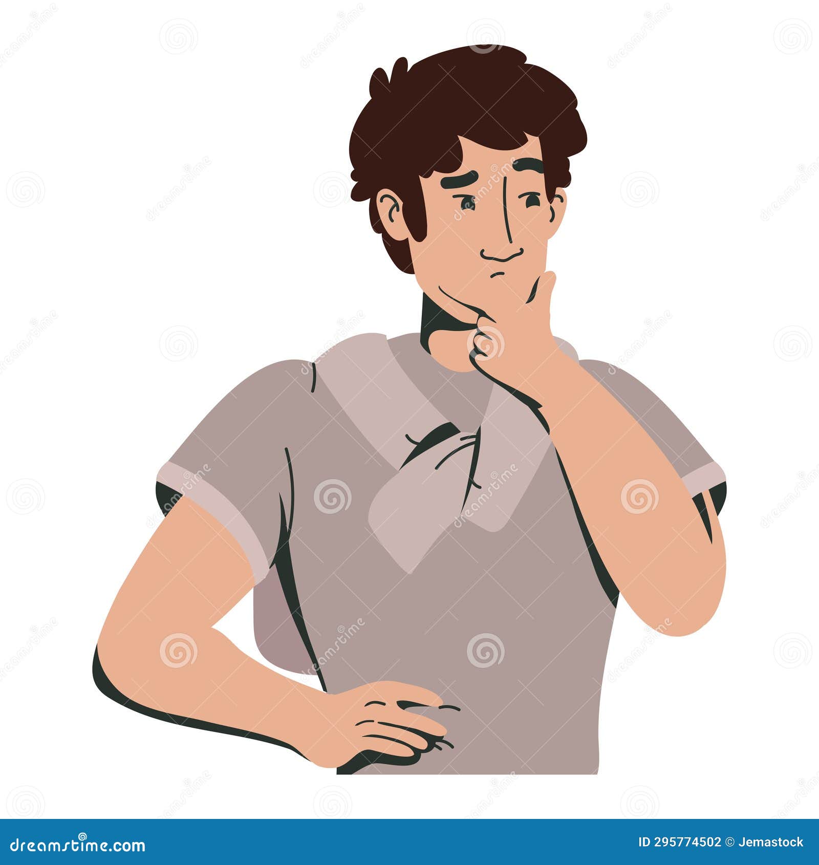 Man thinking character stock illustration. Illustration of expression ...