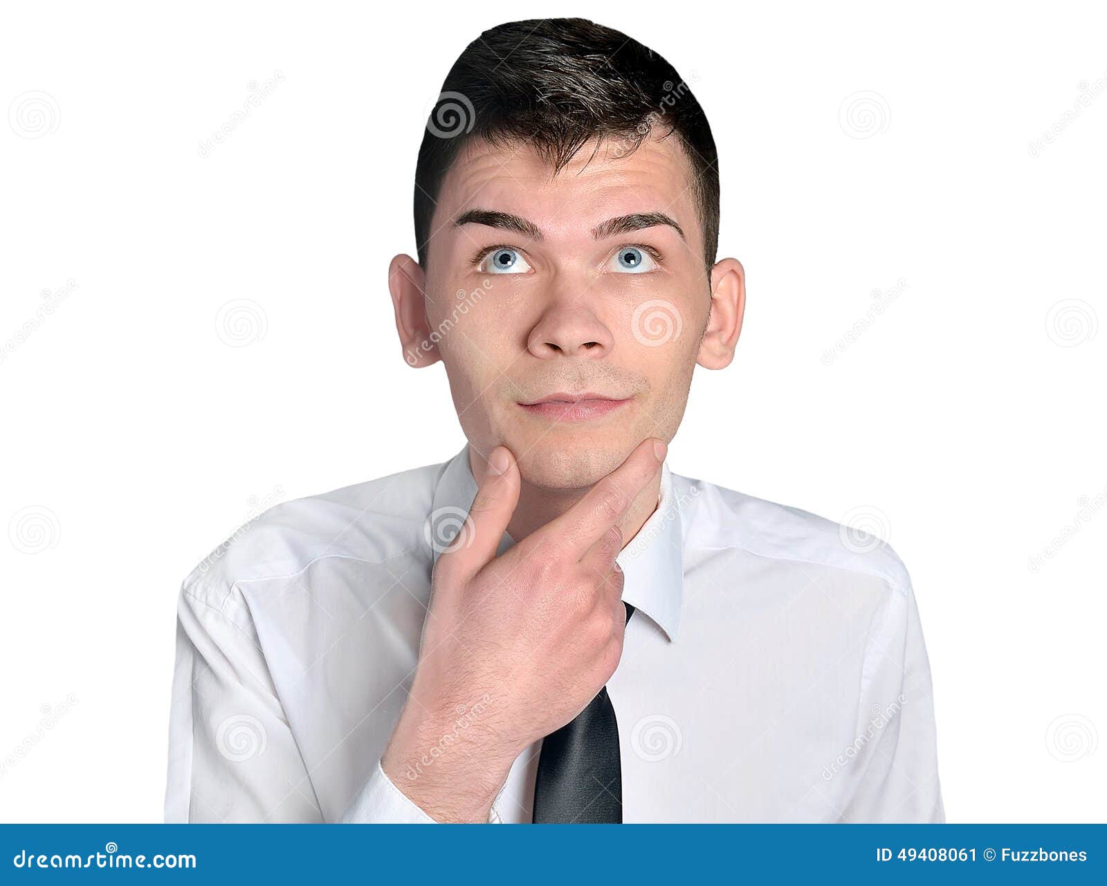 Man thinking stock image. Image of desire, cheerful, chin - 49408061