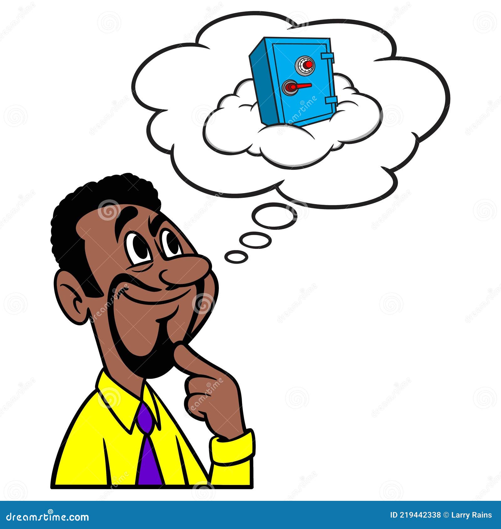 Man Thinking about Cloud Security Stock Vector - Illustration of ...
