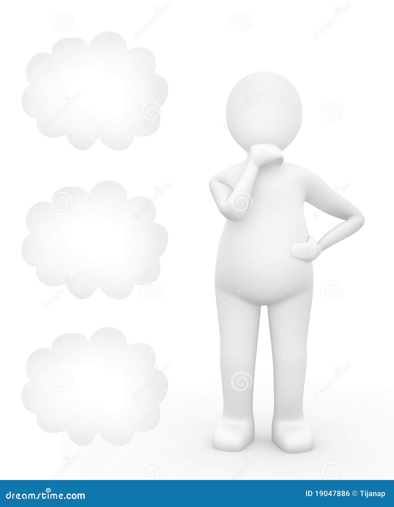 Man and thinking clouds stock illustration. Illustration of organize ...