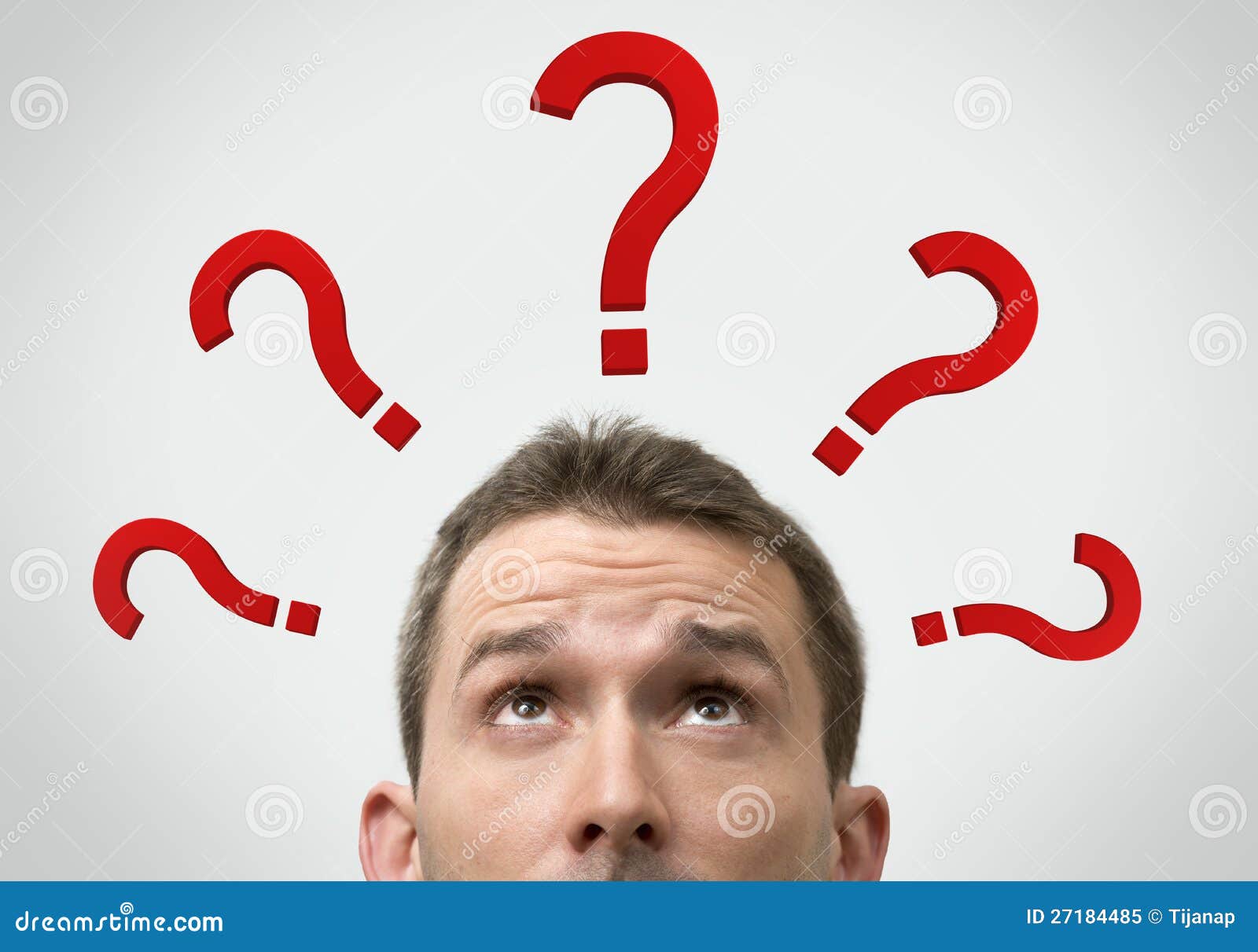 Man Thinking Concept With Question Marks Royalty-Free Stock Photo ...