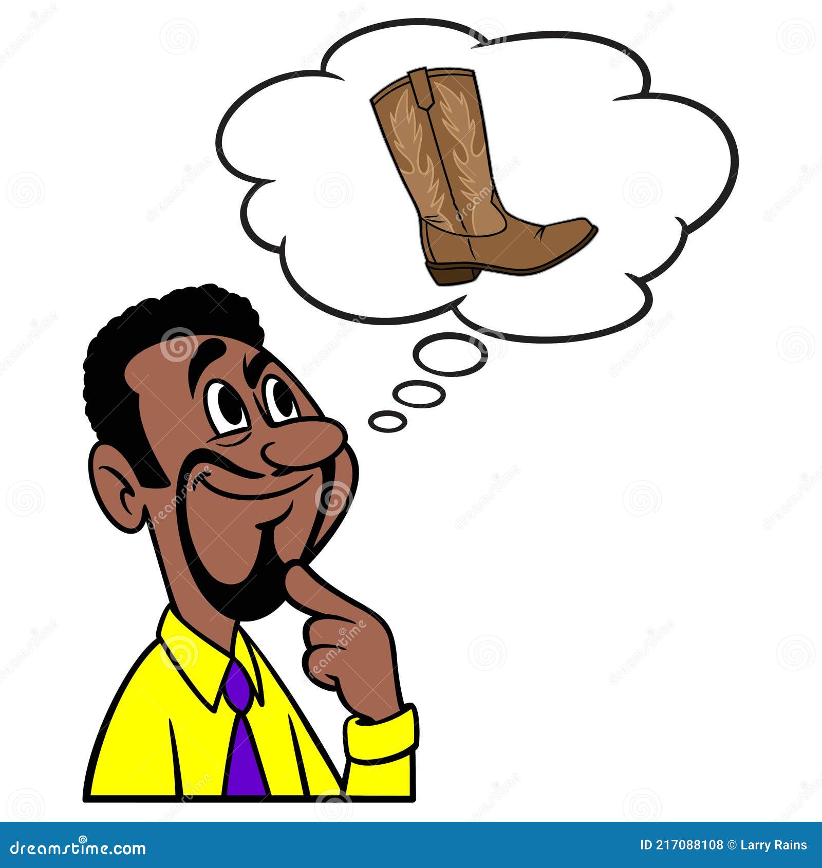 Man Thinking about a Cowboy Boot Stock Vector - Illustration of cowboy ...