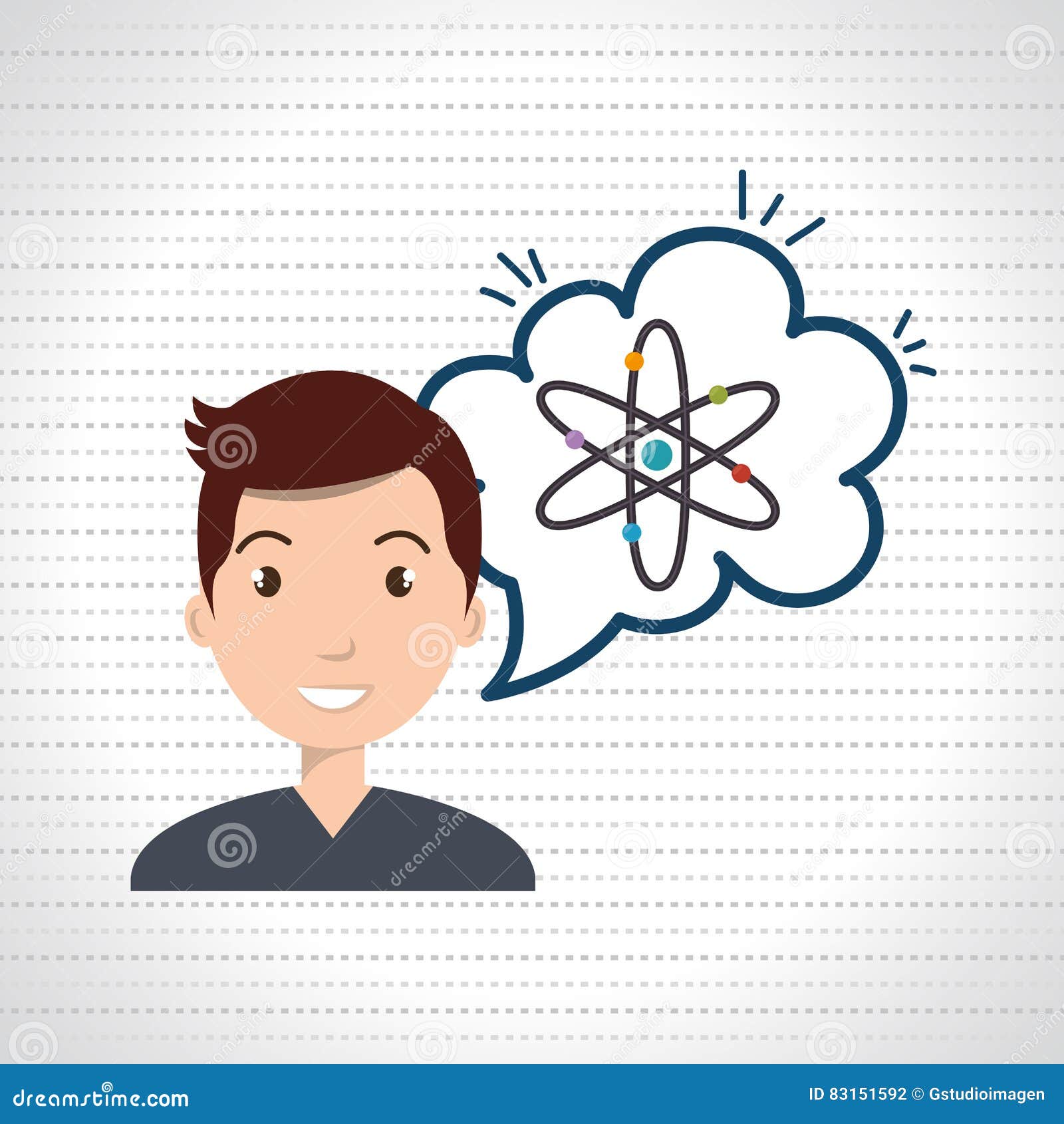 Man Thinking Creating Bubble Stock Illustration - Illustration of ...