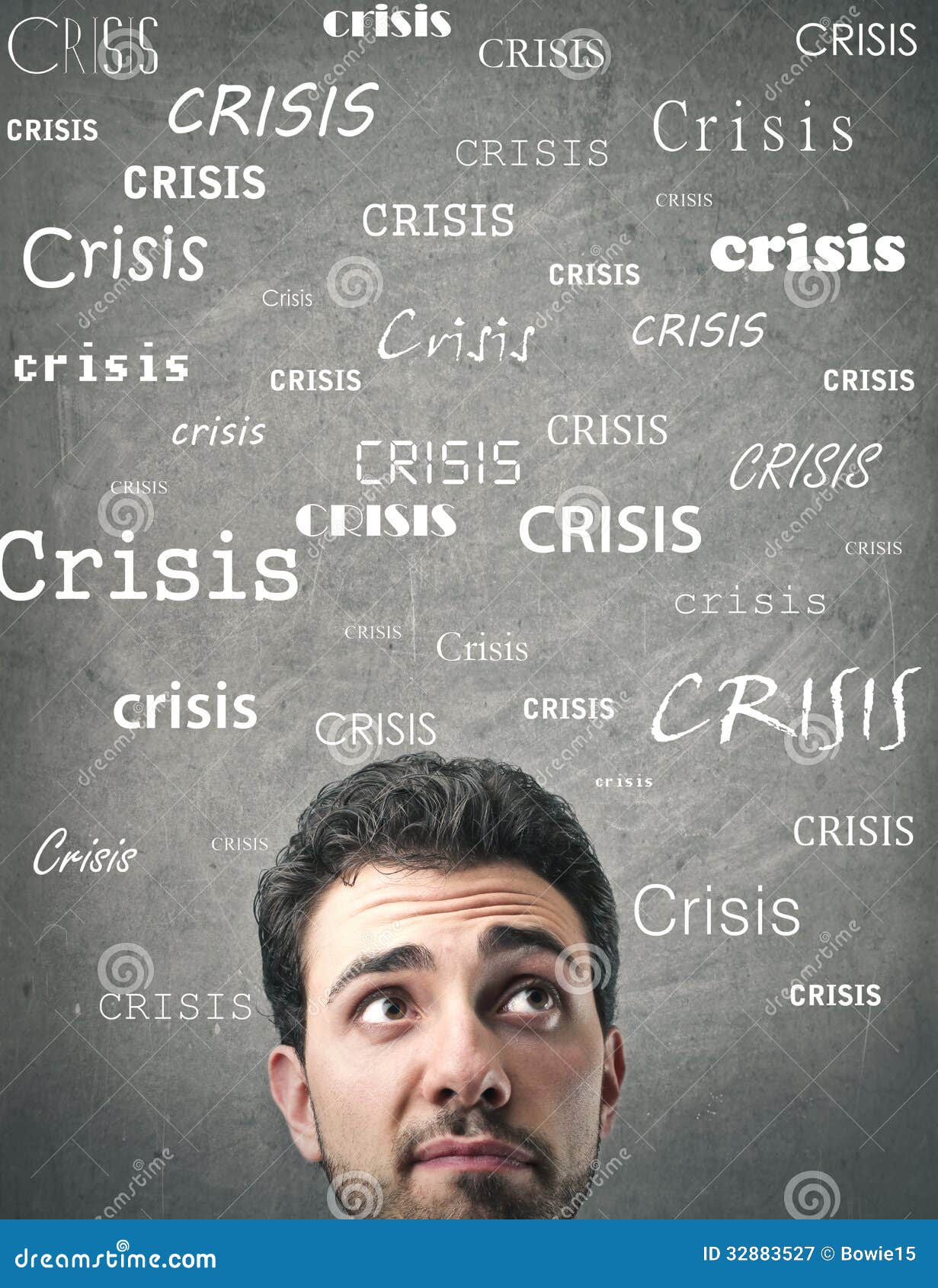 Man Thinking about the Crisis Stock Image - Image of despondent, school ...