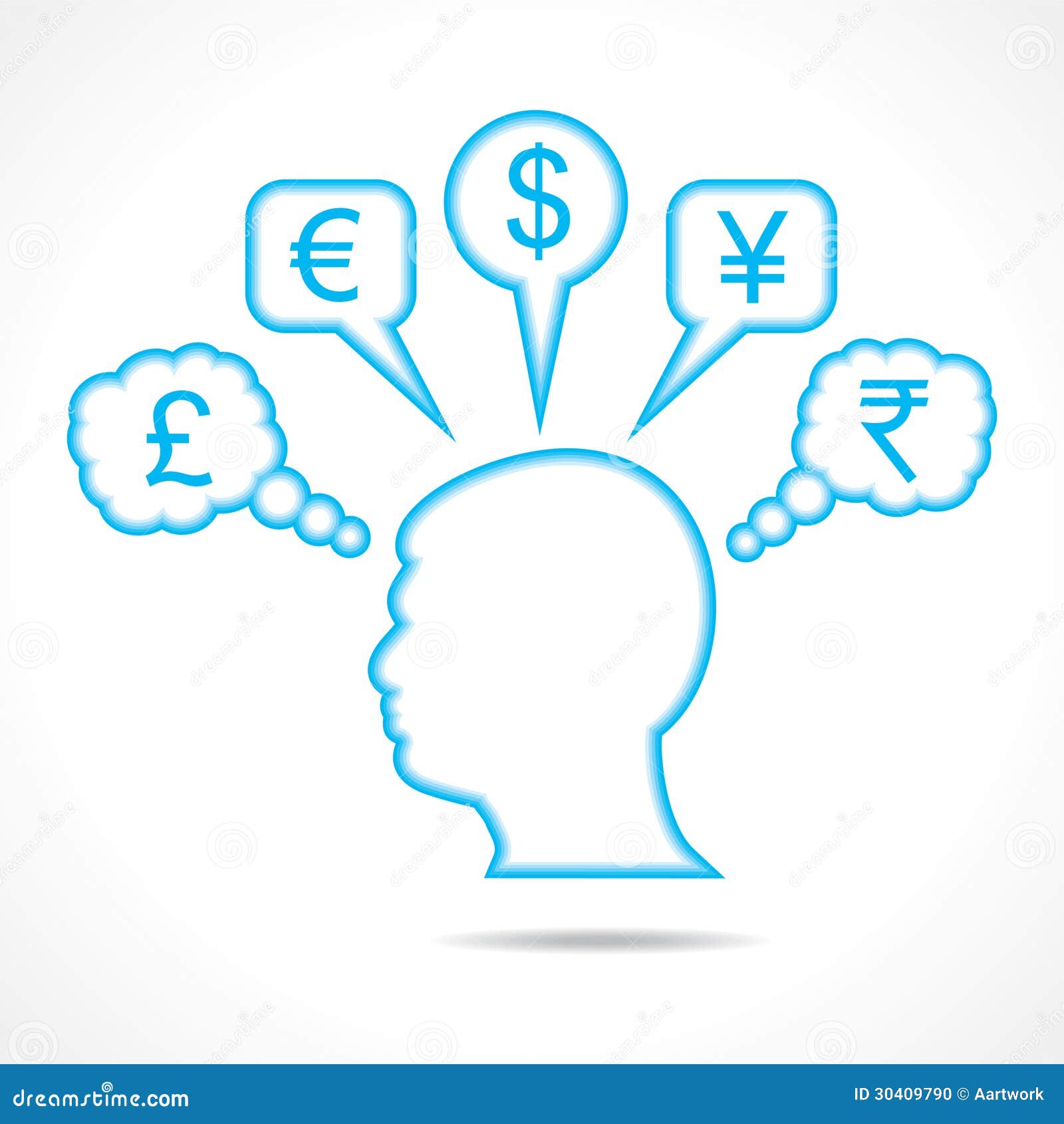 Man Thinking about Currency Stock Vector - Illustration of making ...