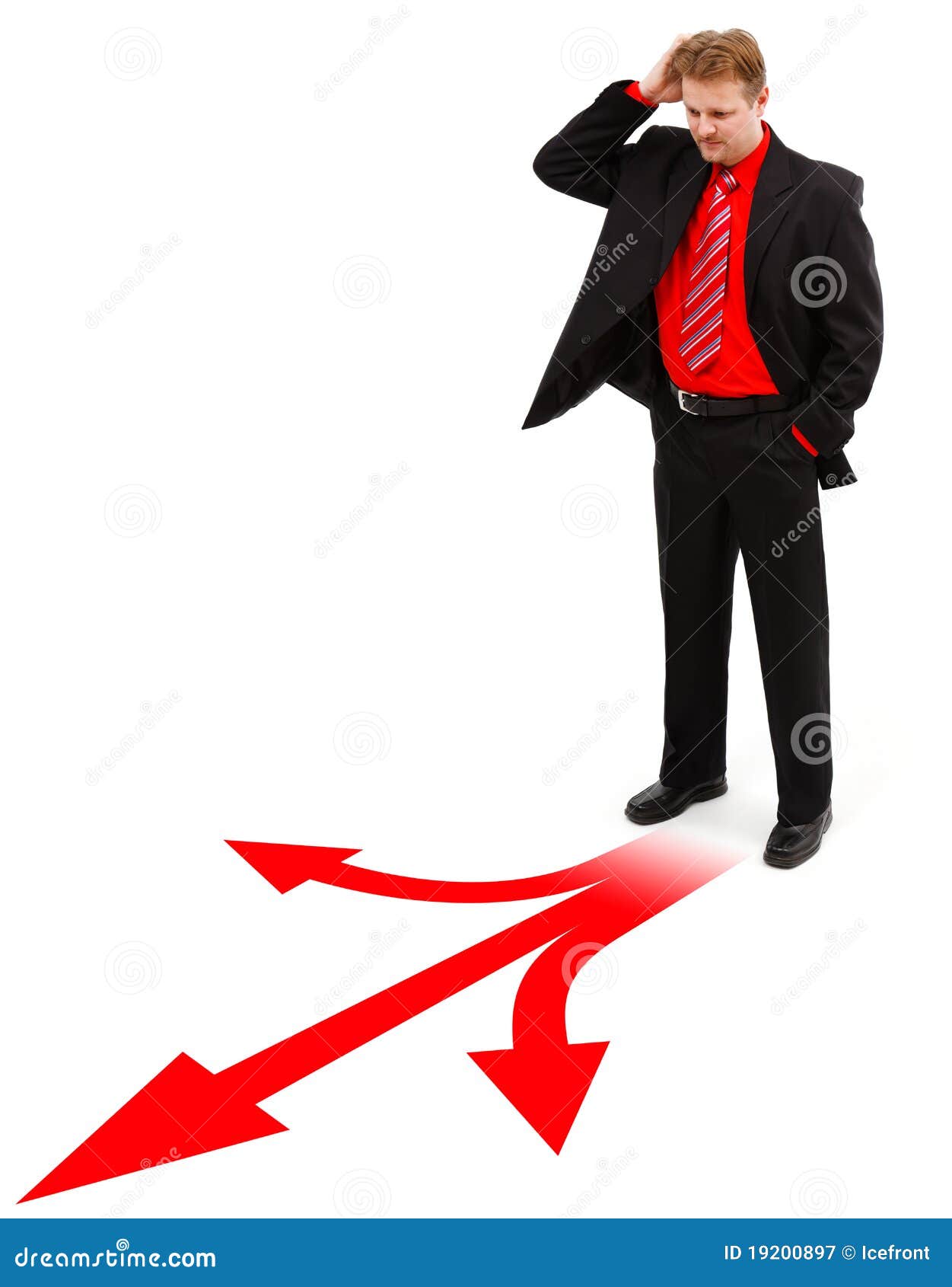 Man Thinking about Direction Stock Image - Image of isolated ...