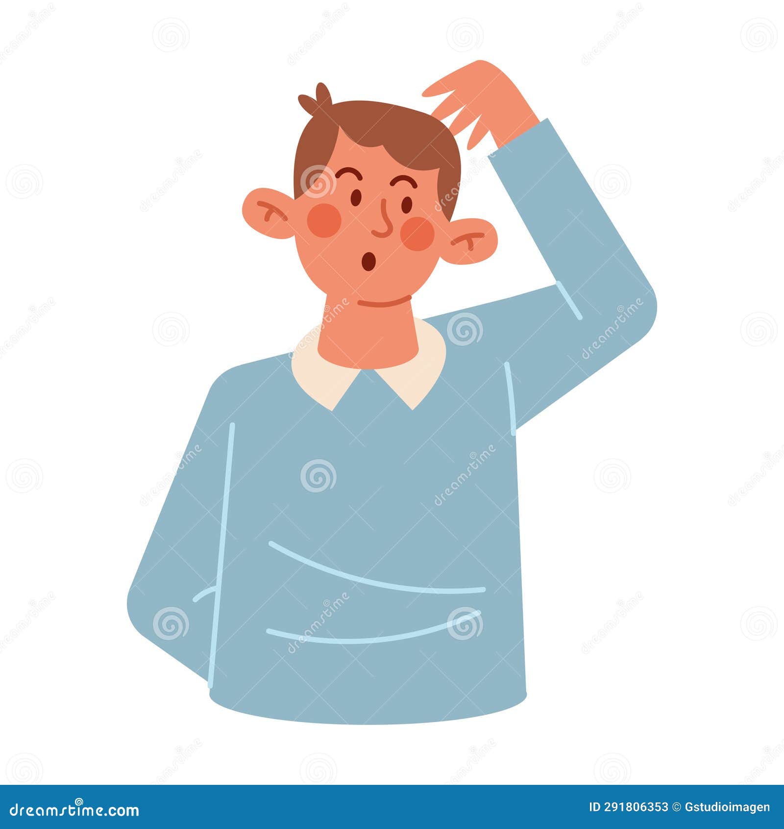 Man thinking with doubt stock vector. Illustration of clueless - 291806353