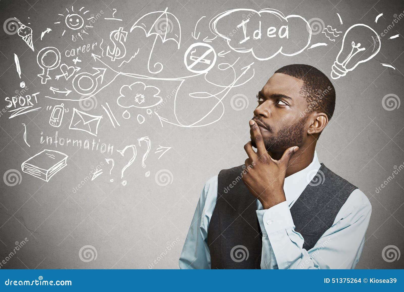 Man Thinking Dreaming Has Many Ideas Looking Up Stock Photo - Image of ... Man Thinking Dreaming Has Many Ideas Looking Up Stock Photo - Image of ...